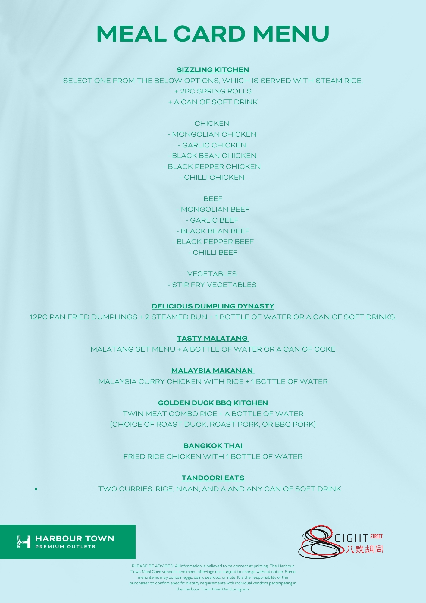 Harbour Town Meal Card, Australia | Activities in Australia